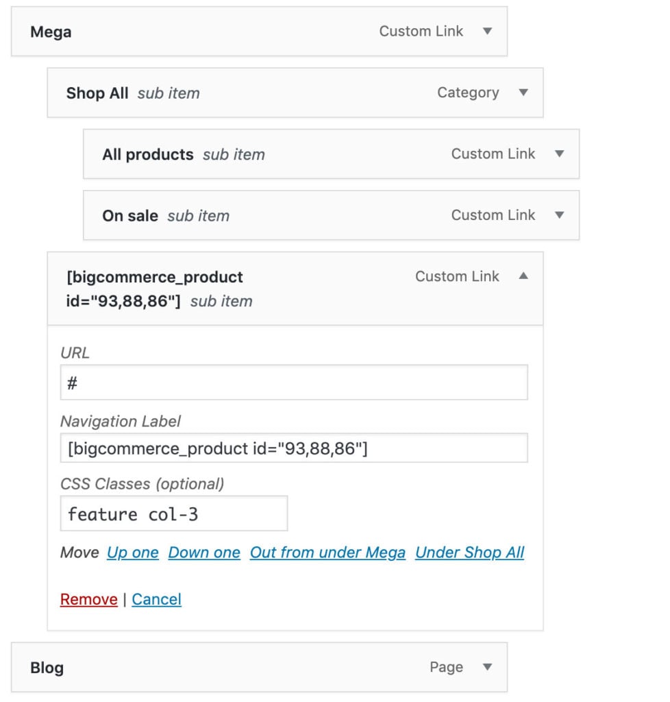 Edit the mega menu within the Shoptimizer for BigCommerce theme