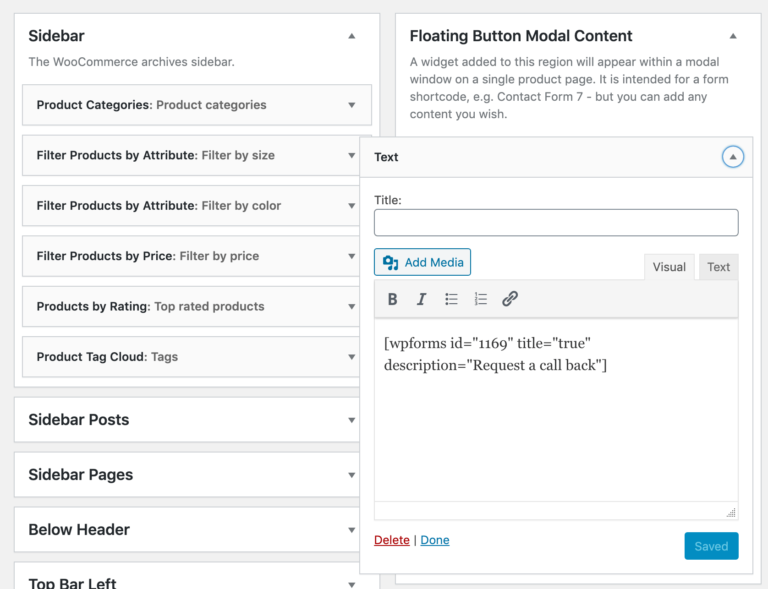 Editing the Call back feature in the Shoptimizer WooCommerce theme