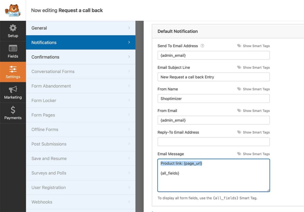 Editing the Call back feature in the Shoptimizer WooCommerce theme