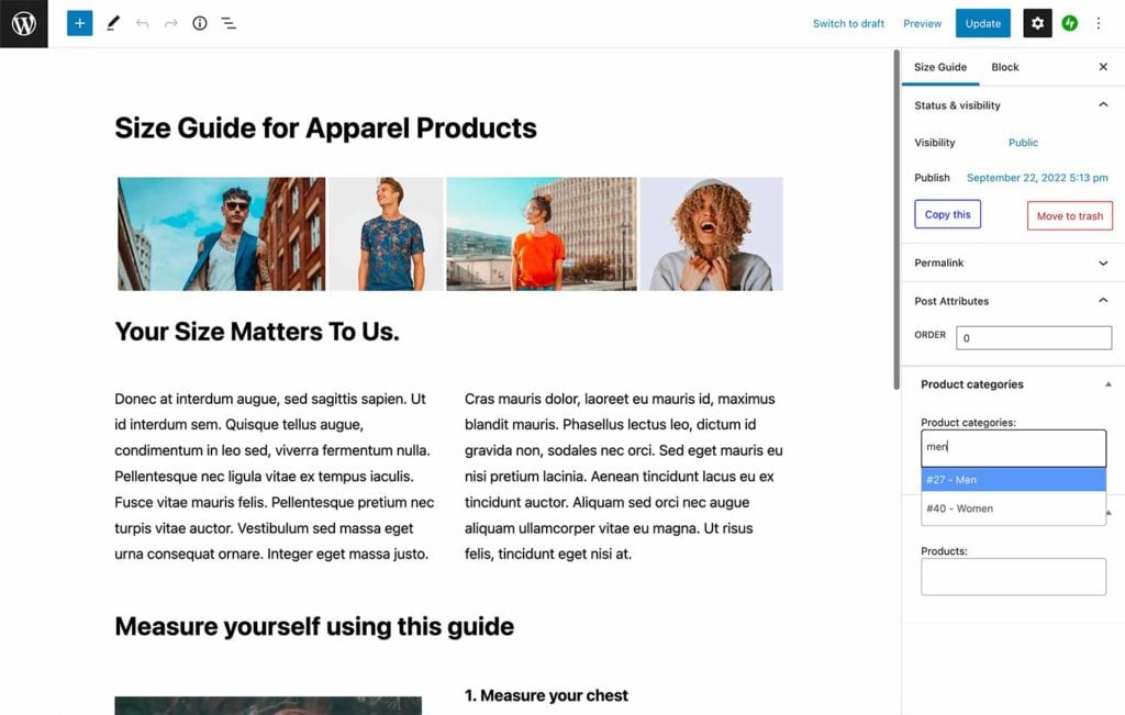 Outstanding Size Guide Examples in eCommerce
